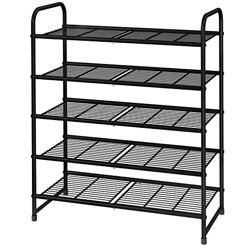 Simple Trending 5-Tier Stackable Shoe Rack, Expandable & Adjustable ...