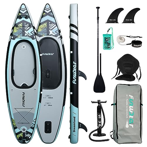FunWater Inflatable 11’X34.6”X7.9” Kayak Double Air Chamber Kayak with ...