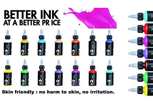 Tattoo Kit 14Pcs Tattoo Ink 14 Colors Set 1 oz 30ml/Bottle Tattoo Inks Pigment Kit for 3D Makeup ...