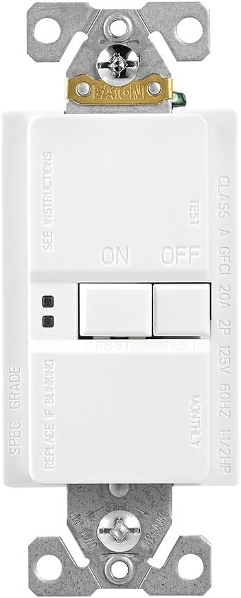 EATON GFCI Self-Test 20A -125V Blank Face Receptacle with Standard Size ...