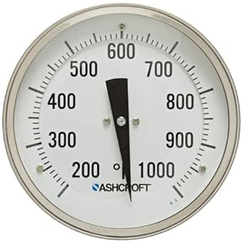 Ashcroft Series EI Stainless Steel Case Bimetal Thermometers, 5" Dial ...