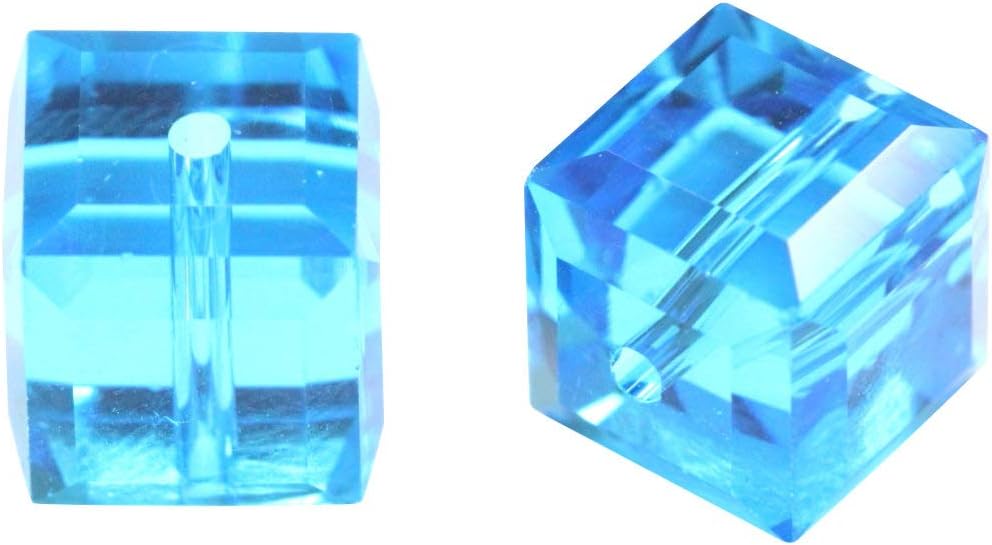 Amazon.com: 24pcs 8mm Adabele Austrian Cube Crystal Beads Capri Blue Compatible with Swarovski ...