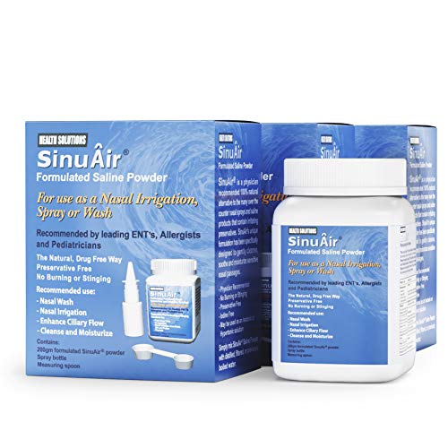 SinuAir Sinus Rinse Salt Solution - Saline Powder for SinuPulse System ...