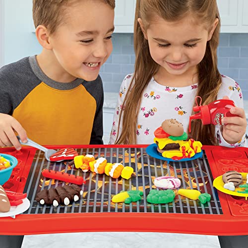 Play-Doh Kitchen Creations Big Grill Playset 40-Piece BBQ Toy for Kids ...
