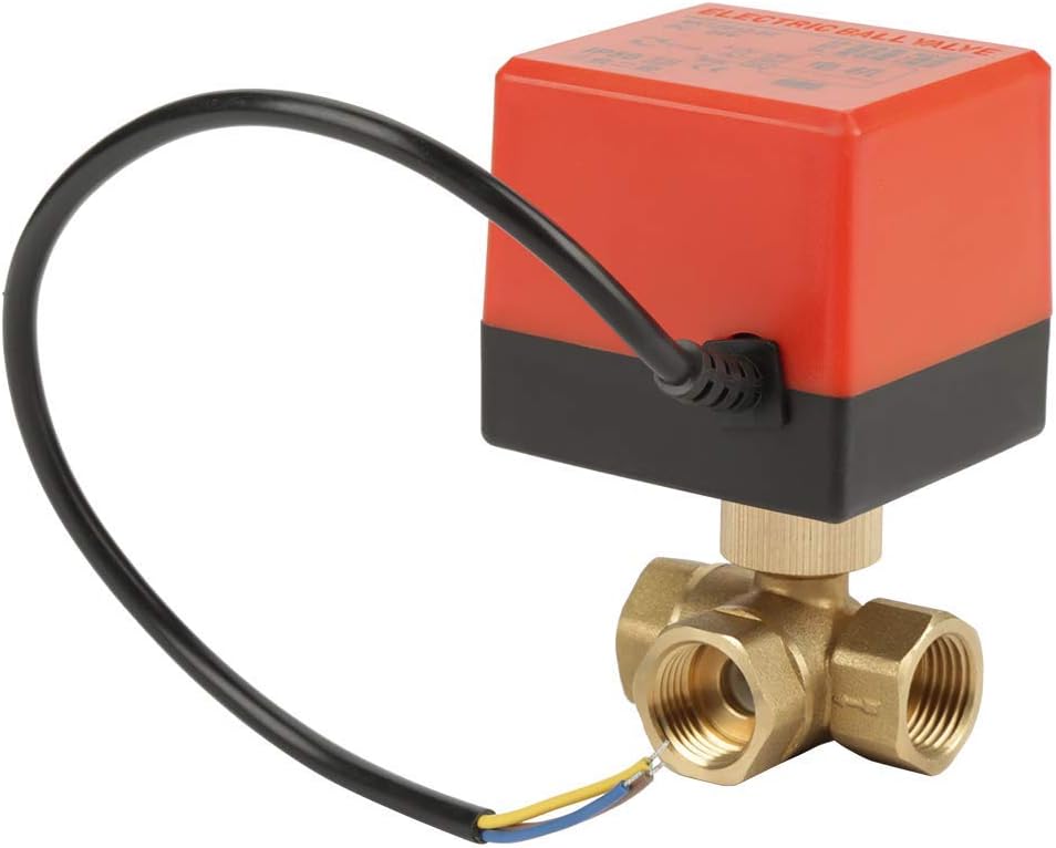 220VAC G1/2 1.6Mpa DN15 Brass 3 Way Compact Structure Motorized Ball ...