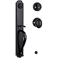 HISAFE Front Door Lock Set with Deadbolt Lock & Door Knob Set, Single Cylinder, Matte Black ...