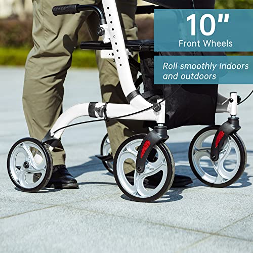 ELENKER Upright Walker, Stand Up Folding Rollator Walker Back Erect Rolling Mobility Walking Aid ...