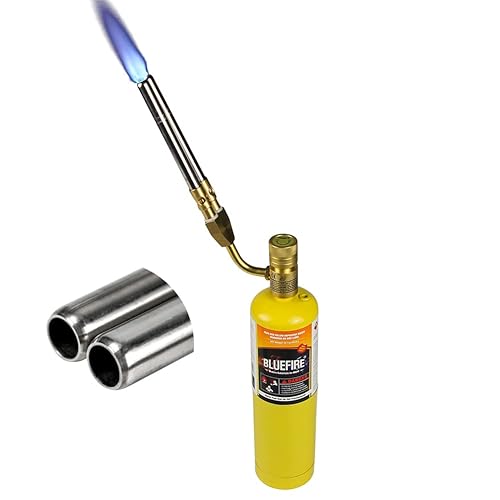 BLUEFIRE Double Flame Jet Turbo Torch Head with MAPP Kit High Output ...