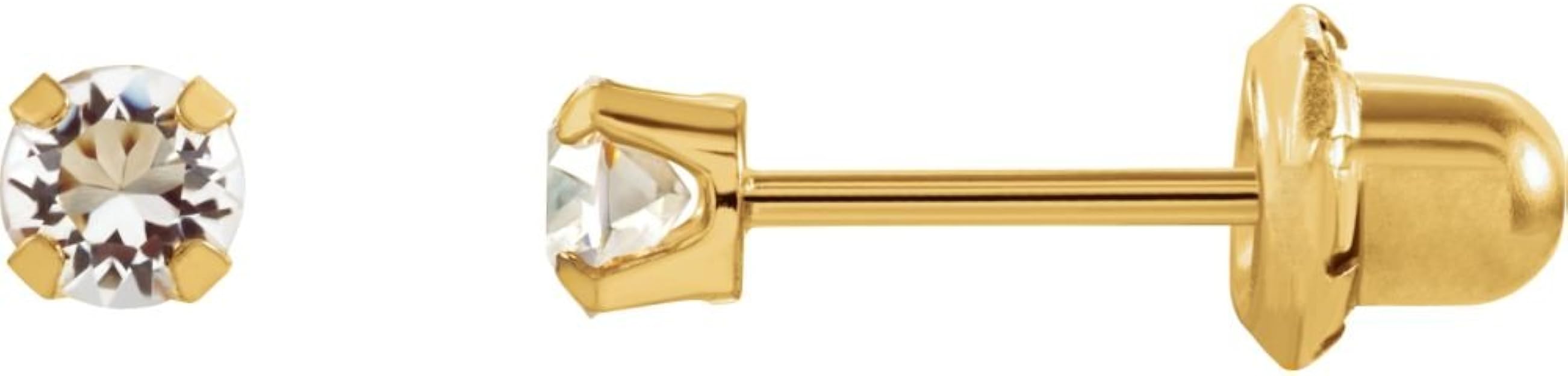 14k Yellow Gold Imitation Sapphire Inverness Piercing Earrings: Amazon ...