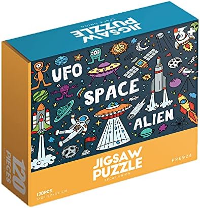 Space Alien Jigsaw Puzzle Game UFO Toys 120 Piece Puzzles for Kids ...