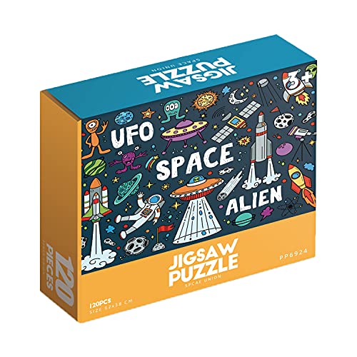 Space Alien Jigsaw Puzzle Game UFO Toys 120 Piece Puzzles for Kids ...
