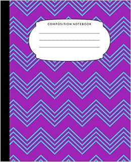 Composition Notebook: Cute Purple Teal Chevron Wide Ruled Notebook ...
