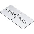 Amazon.com : PATIKIL Push Pull Door Sign, 4 Pack Self-Adhesive Square ...