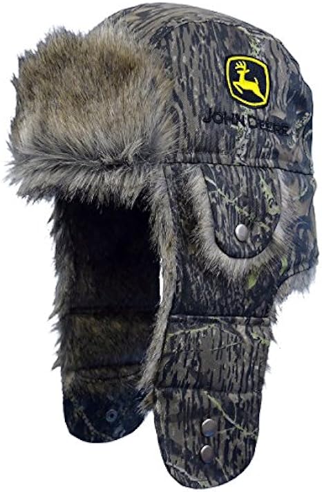 John Deere Mens Camo Trapper Hat - Gray -: Amazon.co.uk: Clothing