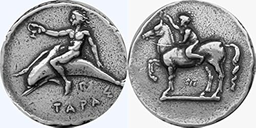 Golden Artifacts Taras Famous Greek Coin, Son of Poseidon, Greek ...