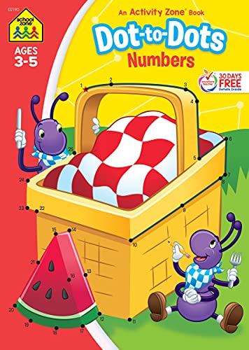 School Zone - Dot-to-Dots Numbers Workbook - 32 Pages, Ages 3 to 5 ...