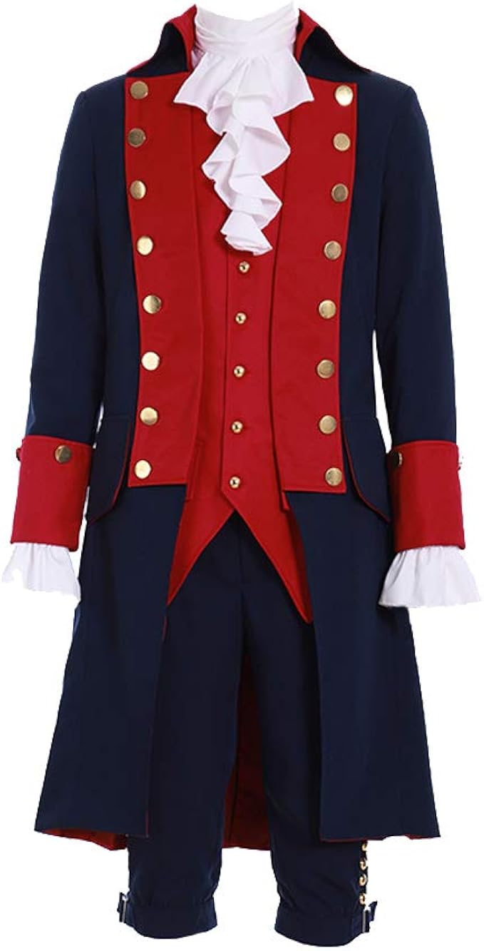 Men's Colonial Hamilton Colonial Military Costume Musical Hamilton ...