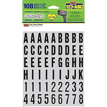 Hillman 843445 Reflective Adhesive Number Pack, 3", White - - Amazon.com