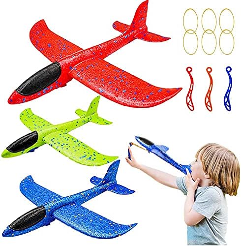 Arabest 3pack Airplane Toys - Upgrade 34.5cm Throwing Foam Plane with ...