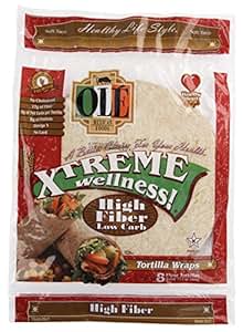 Amazon.com : Ole Xtreme Wellness High Fiber Low Carb Wraps, 8ct Packs ...