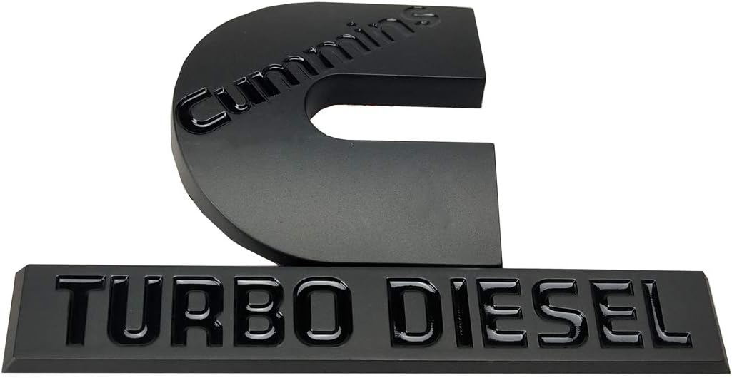 2pcs Small Size Genuine Cummins Turbo Diesel Emblems Matte Black ...