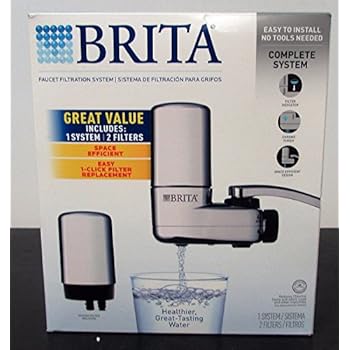 BRITA Chrome Faucet Mount Filtration System, Includes 1 System and 2 ...