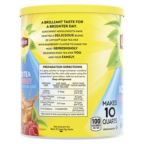 Lipton Iced Tea Mix, Raspberry 10 qt, | Pricepulse