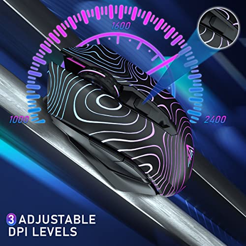 SOLAKAKA Wireless Bluetooth Gaming Mouse, Rechargeable Computer Mice ...