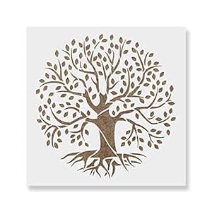Amazon.com: Tree of Life Stencil Template - Reusable Stencil with ...