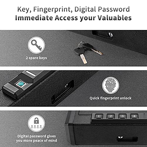 UC Gun Safe, Gun Lock Box with Fingerprint Identification-Quick Access ...