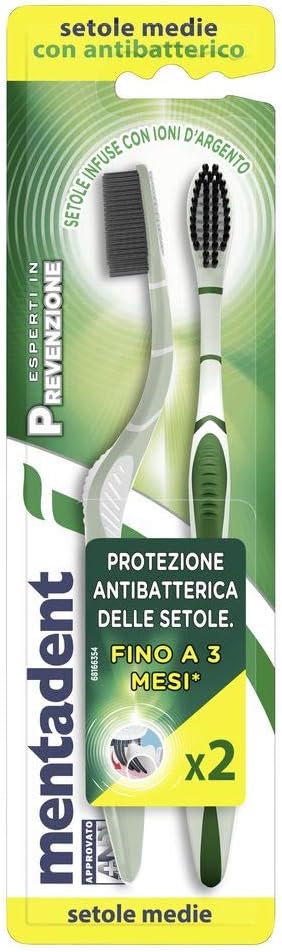 Mentadent P Toothbrush with Anti-Bacterial Bristle Protection, Pack of ...