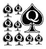 5 Sheet - Queen of Spades Temporary Tattoo Pack Total 45 QoS Tattoos in ...