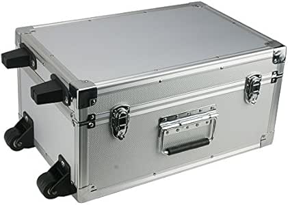 SRA Cases Aluminum Hard Case with Wheels, Silver, 17.3 x 11.7 x 8.6 ...