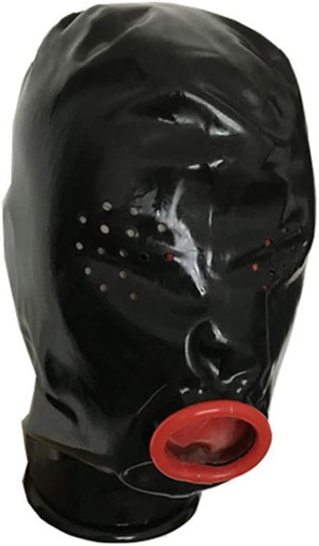 Amazon.com: EXLATEX Latex Hood Unisex Rubber Mask with Mouth Condom and ...