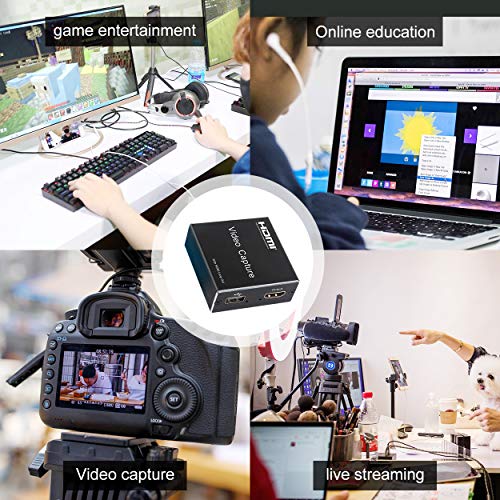 HDMI Video Capture, Game Capture Card with Loop-Out, HD 1080p Video ...
