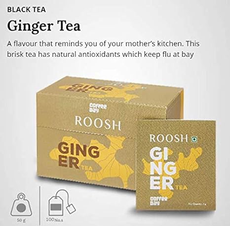 Coffee Day Roosh Premium Ginger Tea,100 Bags: Amazon.in: Grocery ...