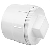 Amazon.com: 4" PVC Sewer Cleanout Adapter with Plug Pipe Fitting, PVC ...