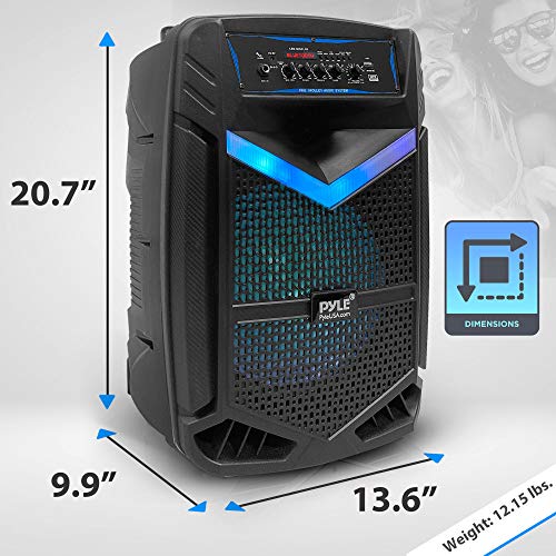 Pyle Portable Bluetooth PA Speaker System - 800W Rechargeable Outdoor Bluetooth Speaker Portable ...