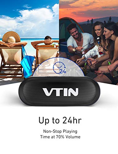 Portable Bluetooth Speaker, VTIN R4 Bluetooth Speaker w/Rich Bass & 24H ...