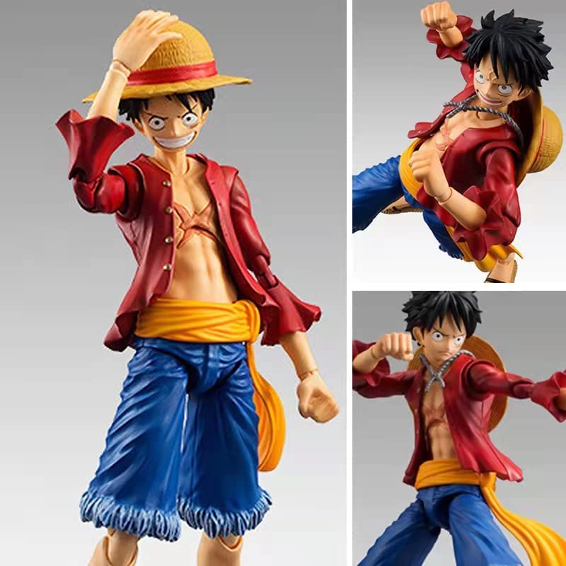 Movable Joints Anime One Piece Monkey D. Luffy Statue Toy Model Figure ...
