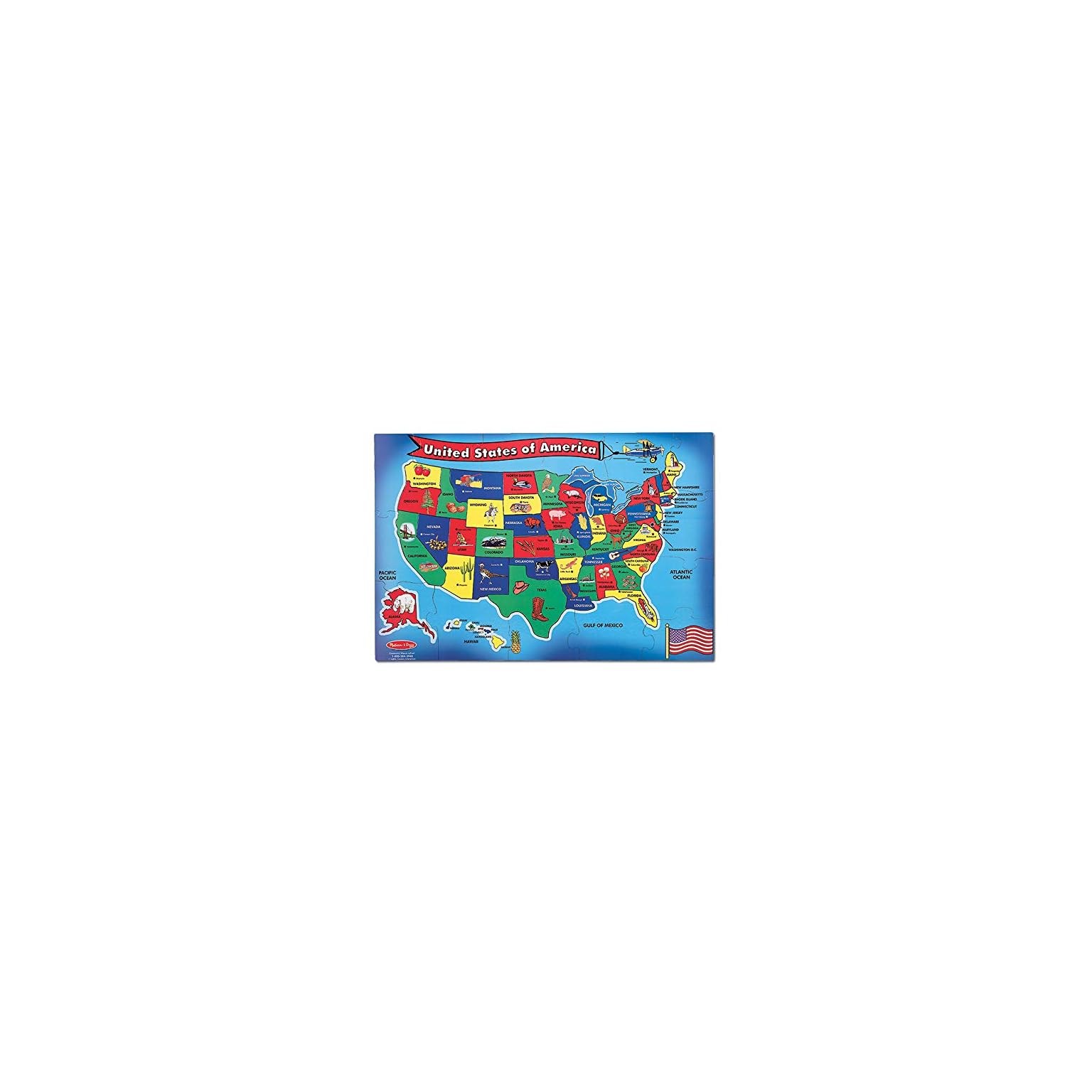 Melissa & Doug USA Map Floor Puzzle - 51 Pieces (2 x 3 feet) - FSC ...