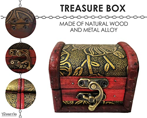 Treasure Box with Lock and Key - Pirate Treasure Chest for Kids ...