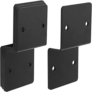 4 PCS 6" Post to Beam Support Heavy Duty Steel Black Z Bracket, Double ...