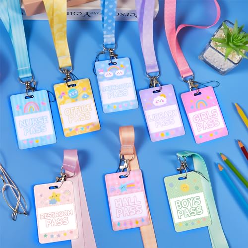 Bathroom Passes For Classrooms Lanyards With Large Card Passes ...
