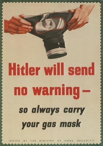 Gas Mask, No Warning WW2 Propaganda War A4 poster: Amazon.co.uk ...
