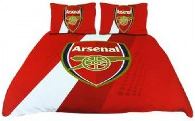 Arsenal FC Stripe Crest Double Duvet Cover & Pillowcase Set: Amazon.co ...