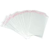 Amazon.com: 4" x 4'' inches Square Food Safe Adhesive Self-Sealing Resealable Clear Plastic Flat ...