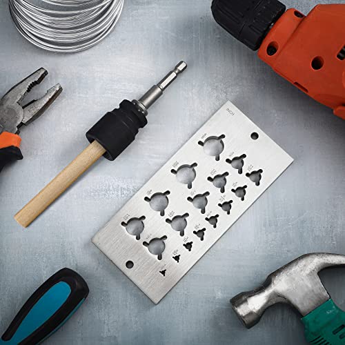 Therwen 2 Pieces Steel Dowel Plate, Dowel Maker, Doweling Plate with ...