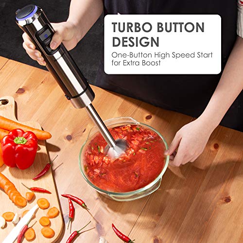 Hand Blender Immersion, REDMOND 5-in-1 Handheld Blender Stainless Steel ...