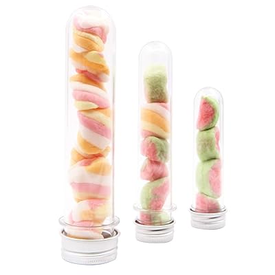 Buy 25 Pieces Plastic Test Tubes with Caps,Sample Tubes with Lids ...